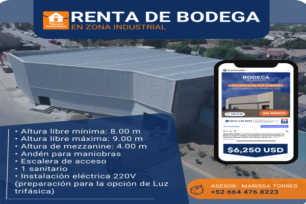 Renta bodega en alamar Tijuana, Colonia Paseos del Vergel, C.P. 22253