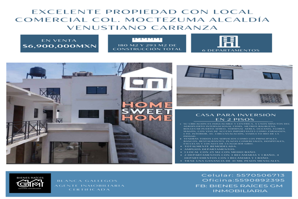 Venta de casa oriente #150, Colonia Moctezuma 2a Sección